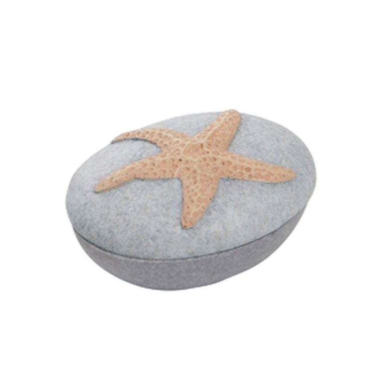 RESIN PEBBLE BOX W/SEA STAR | Ivystone