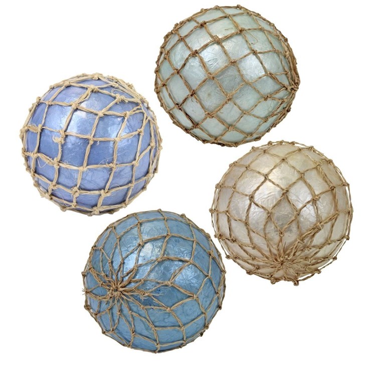 3.5 CAPIZ/ABACA NET SHELL BALL S/4 | Ivystone