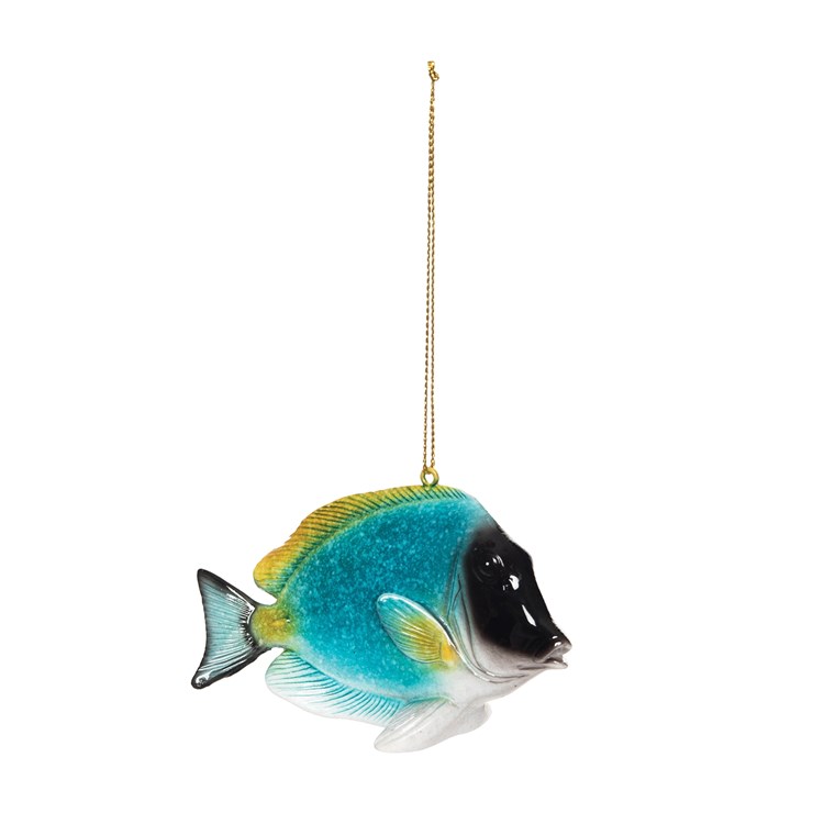 TEAL TROPICAL FISH ORN | Ivystone