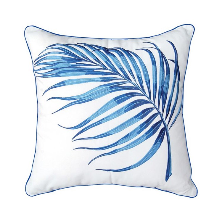 Blue Parlor Palm Indoor Outdoor Pillow | Ivystone