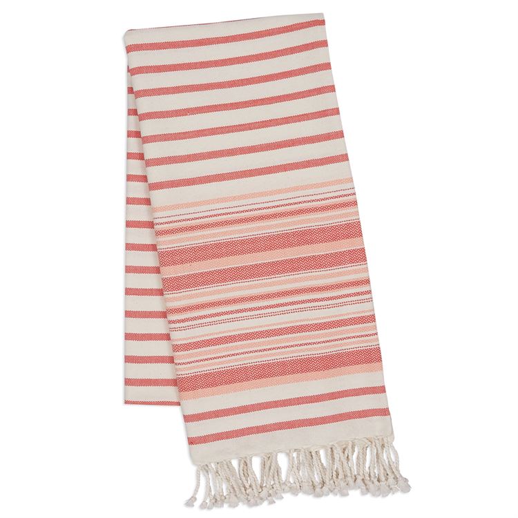 Red Gelato Stripe Fouta Towel/Throw | Ivystone