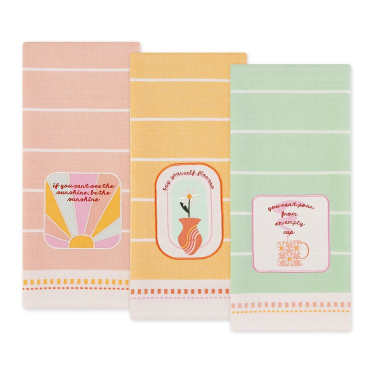 Good Vibes Embellished Dishtowels Mixed Dozen | Ivystone