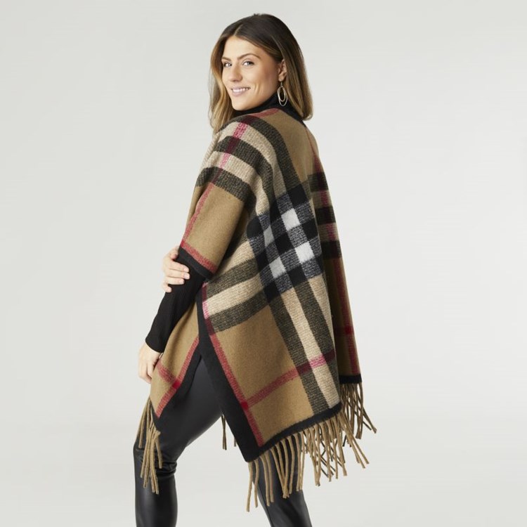 Jora Plaid Wrap with Fringe | Ivystone