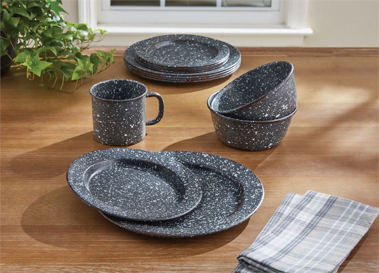 GRANITE ENAMELWARE DINNER PLATE GRAY | Ivystone
