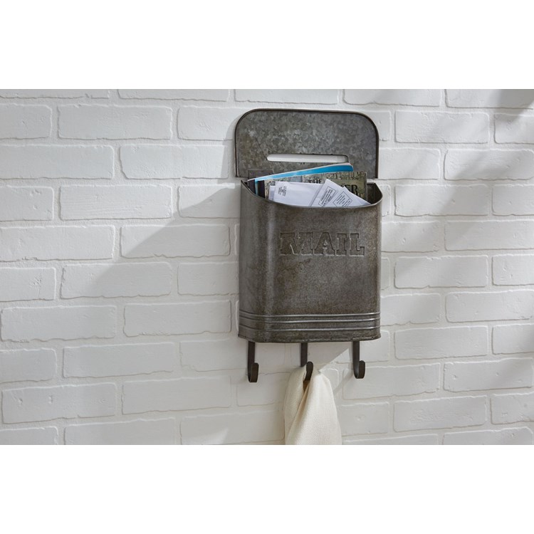 GALVANIZED MAILBOX WITH HOOKS | Ivystone