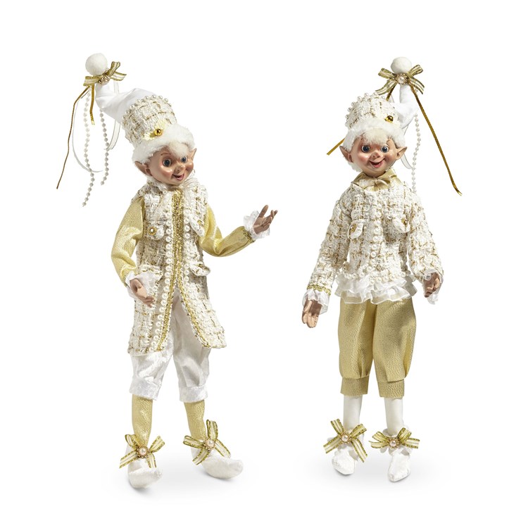 16 Posable Champagne Tweed Elf | Ivystone