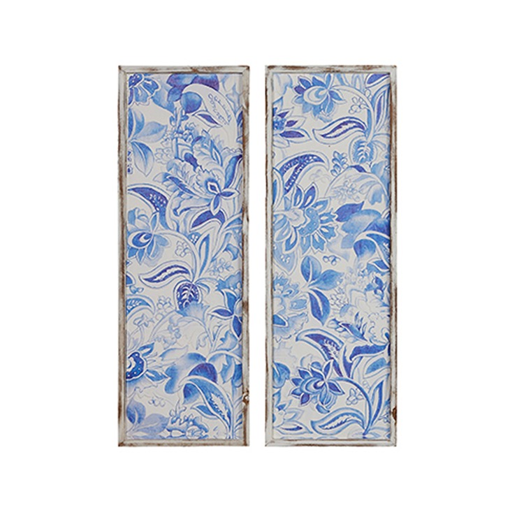 36.25 Blue Floral Carved Wall Art | Ivystone
