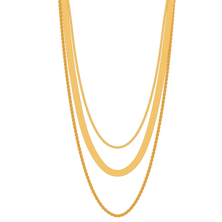 SP Folly Field Layered Necklace 18" Gold | Ivystone