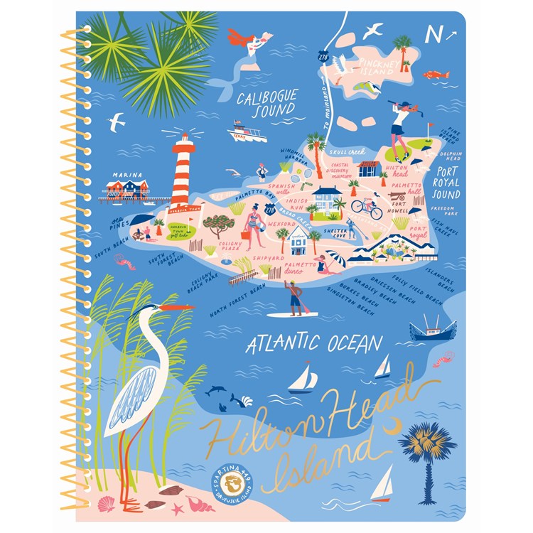 Ruled Spiral Notebook Hilton Head 6.5x8.5 | Ivystone