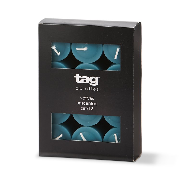 COLOR STUDIO VOTIVE CANDLES S/12 TEAL | Ivystone