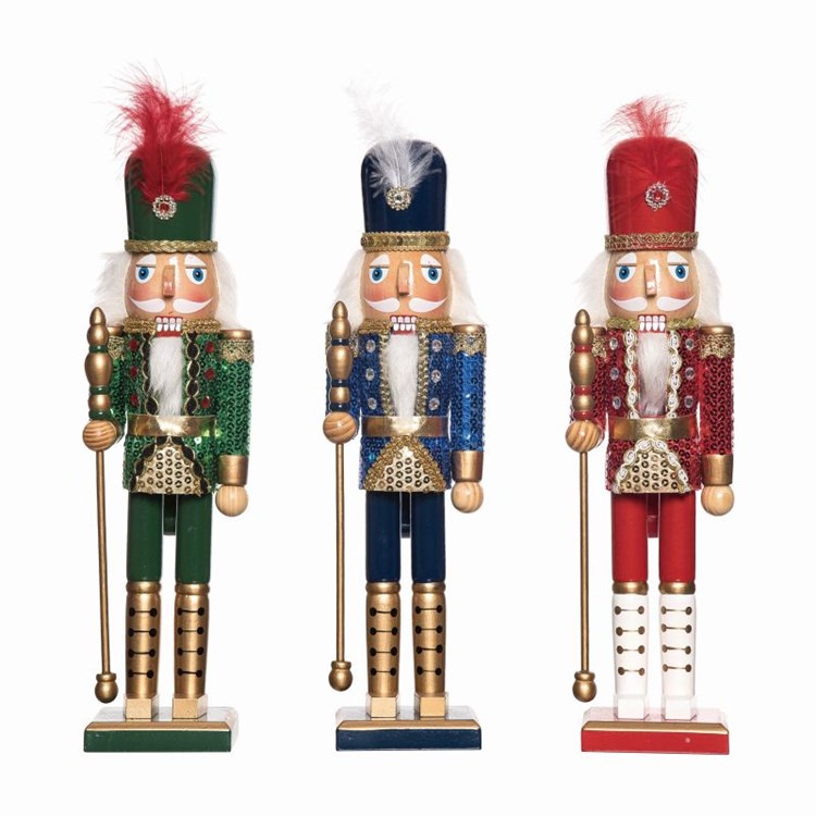 Wood Traditional Glam Nutcracker 3 Asst | Ivystone