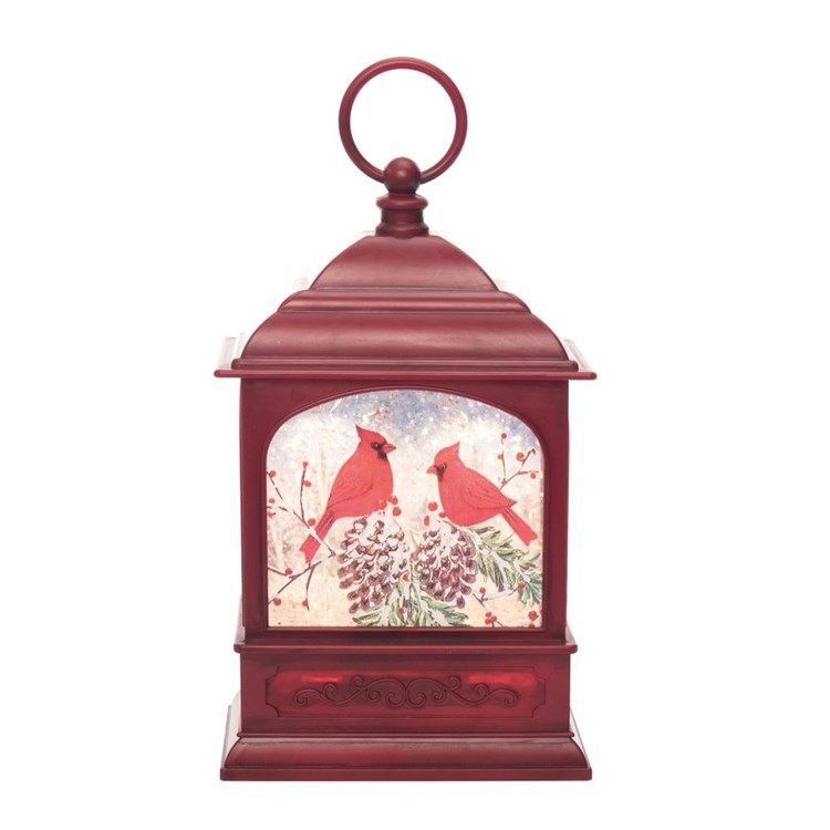Plastic Light Up Cardinal Lantern Water Globe | Ivystone
