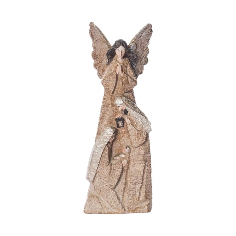 Res Light Up Nativity Scene w/Angel Fig | Ivystone