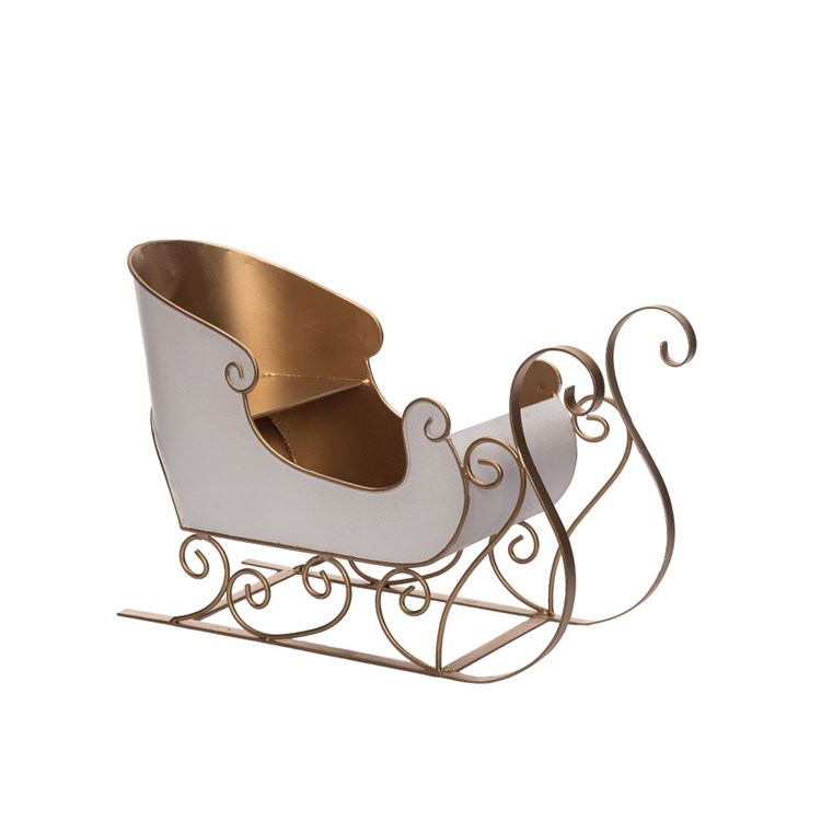 Metal Gold & White Sled Decor | Ivystone