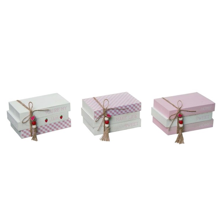 MDF Berry Book Stack 3 Asst | Ivystone