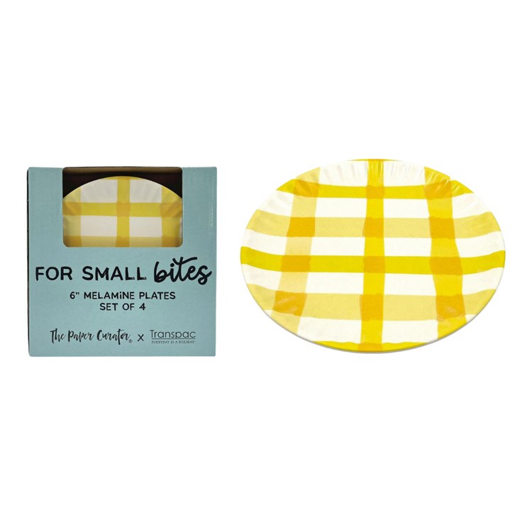 Melamine Gingham App Plates S/4 | Ivystone