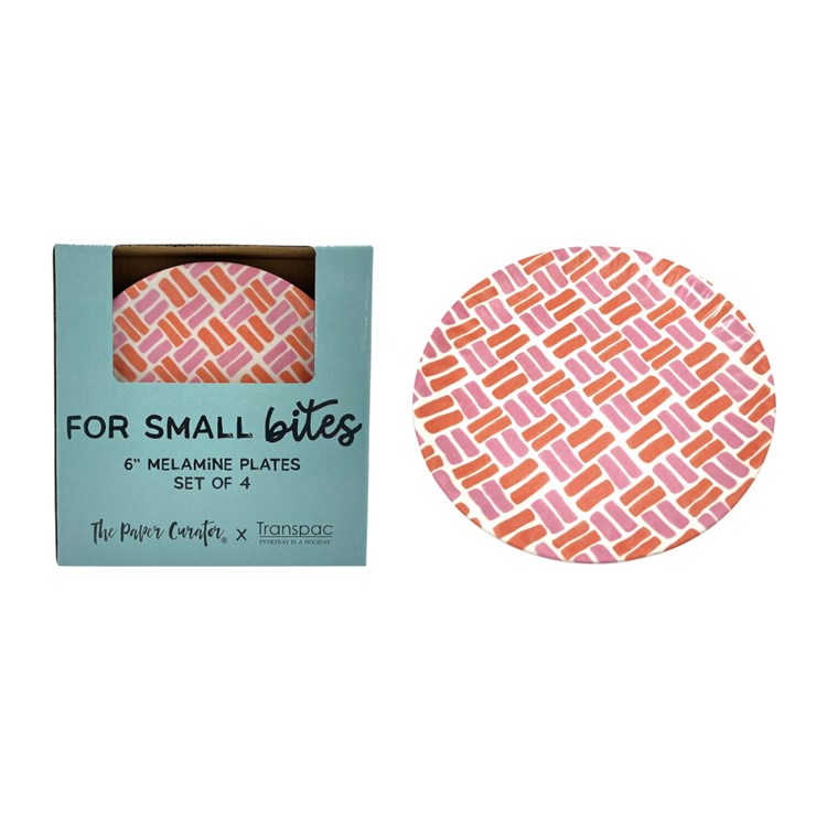 Melamine Plaid App Plates S/4 | Ivystone