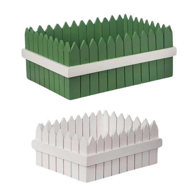 MDF Picket Fence Containers S/2 | Ivystone