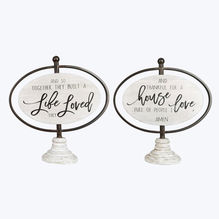 Wood/Metal Tabletop Sign, 2 Ast | Ivystone