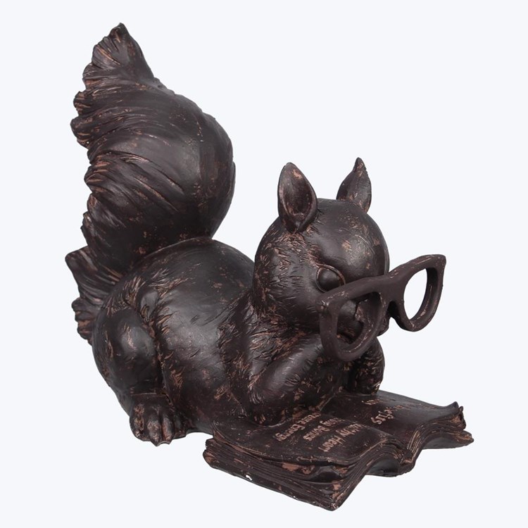 Resin Squirrel Reading Book | Ivystone