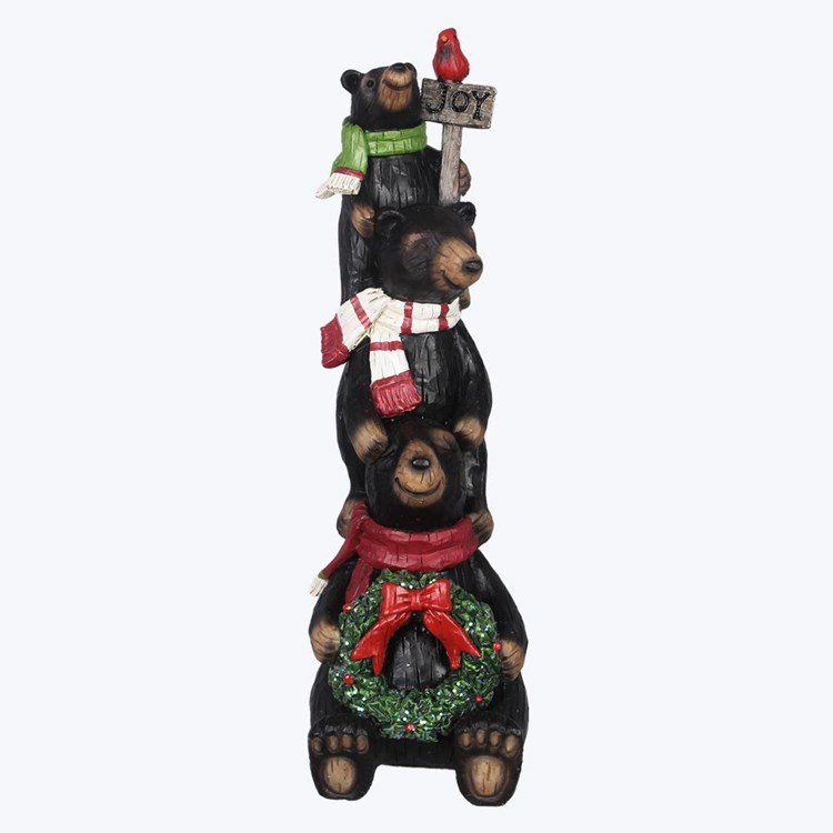 Resin Stacked Christmas Bears | Ivystone
