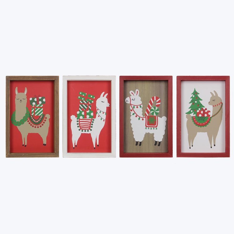 Wood Llama Table Box 4 Assorted | Ivystone