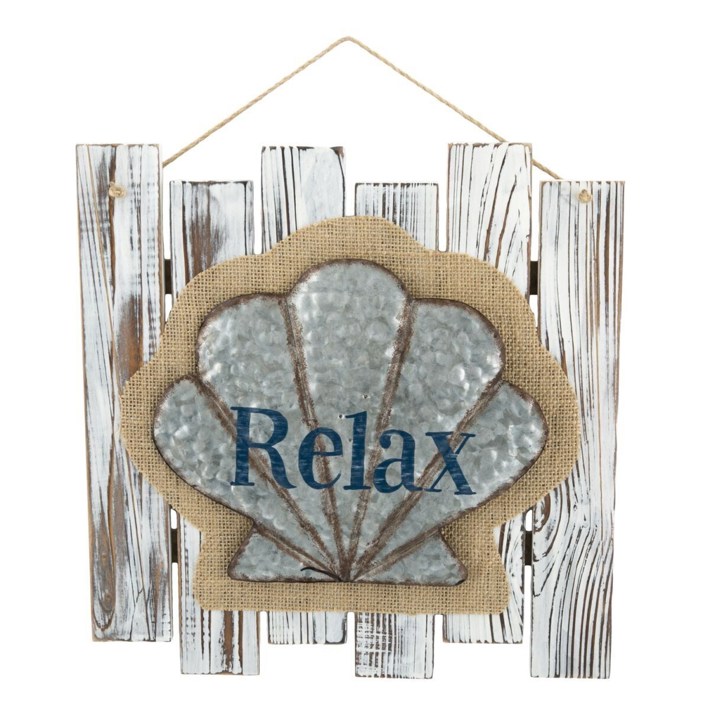 RELAX WOOD PLAQUE W/CLAM | Ivystone