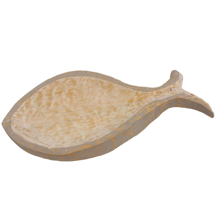 WHITE MANGO WOOD FISH BOWL | Ivystone