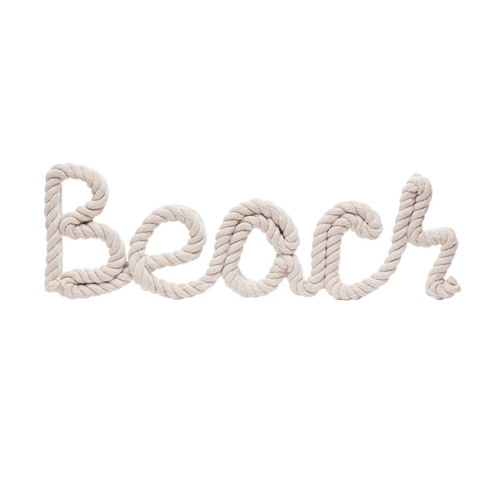 CREAM ROPE BEACH WALL PLAQUE | Ivystone