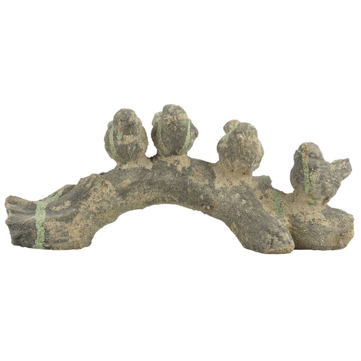 Aged Ceramic Birds on Log Moss, Green - Large | Ivystone