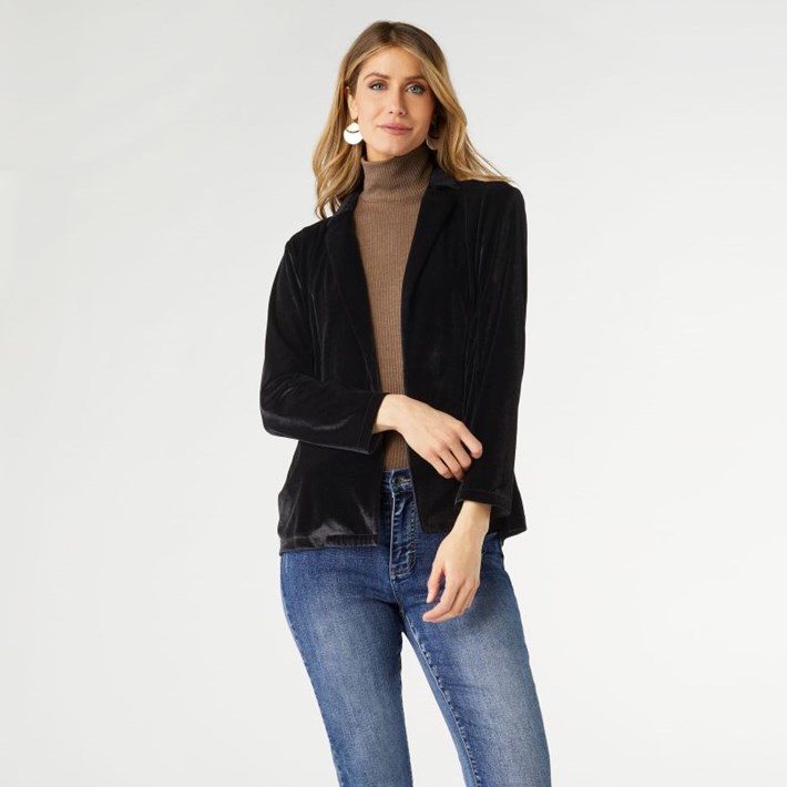 Penny Velour Open Cardigan | Ivystone
