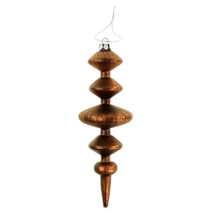 Gracie Spindle Glass Ornament, Brown | Ivystone