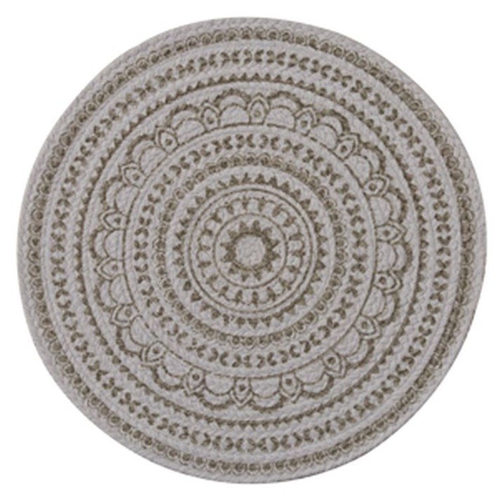 ZURI MEDALLION PRINTED ROUND PLACEMAT MUSHROOM | Ivystone