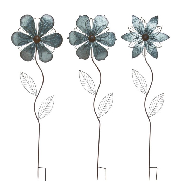 Metal Blooming Flower Y/S 3 Asst | Ivystone
