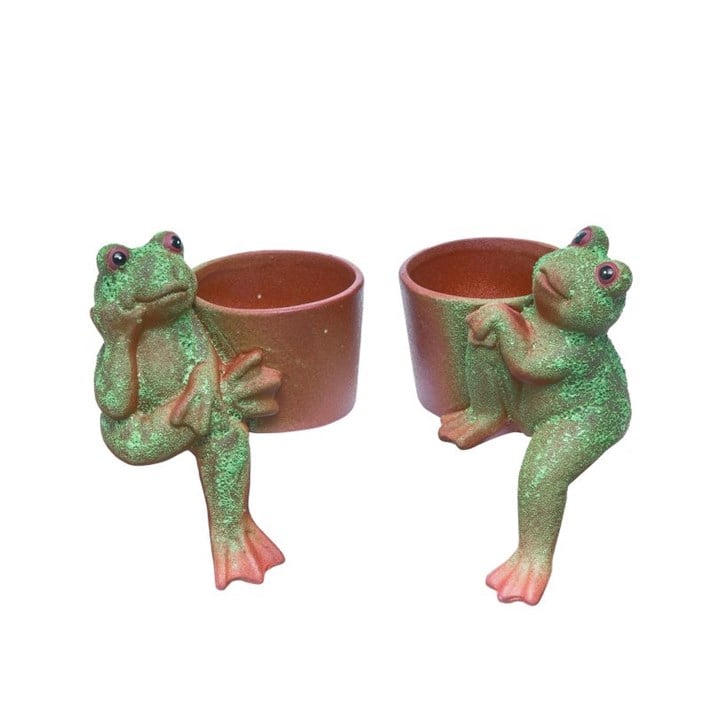 Clay Rustic Frog Decor Planter 2 Asst | Ivystone