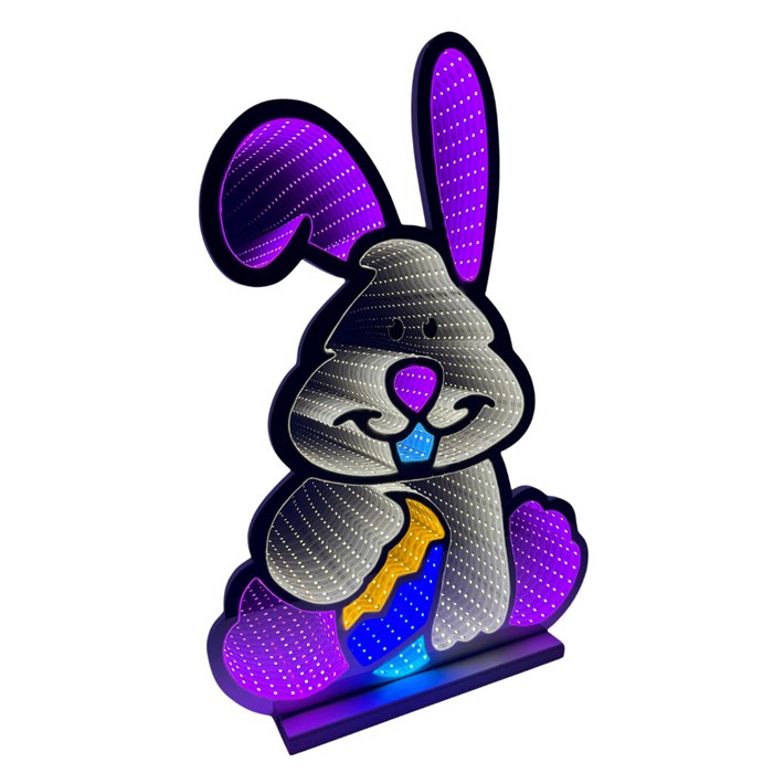 24" LED INFINITY LIGHT EASTER BUNNY PURPLE EARS | Ivystone