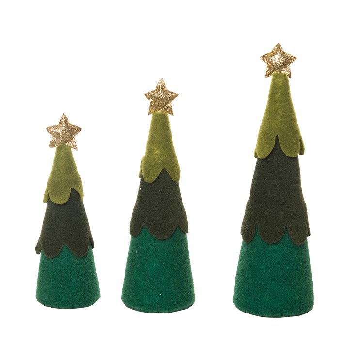 Plush Layered Felt Tree S/3 | Ivystone