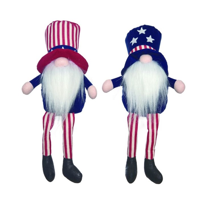Plush Uncle Sam Gnome Shelf Sitter 2 Asst | Ivystone