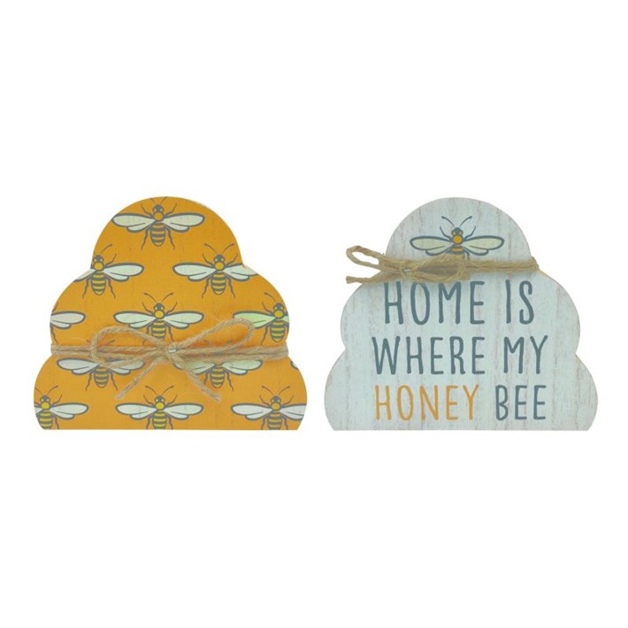 MDF Bee Hive Block Decor 2 Asst | Ivystone