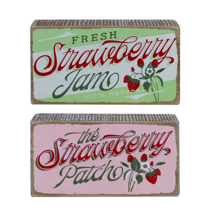 Wood Vintage Berry Block Decor 2 Asst | Ivystone