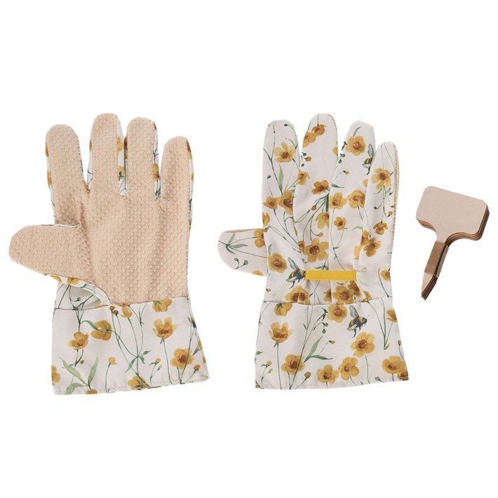Cotton Floral Garden Gloves w/Plant Markers | Ivystone