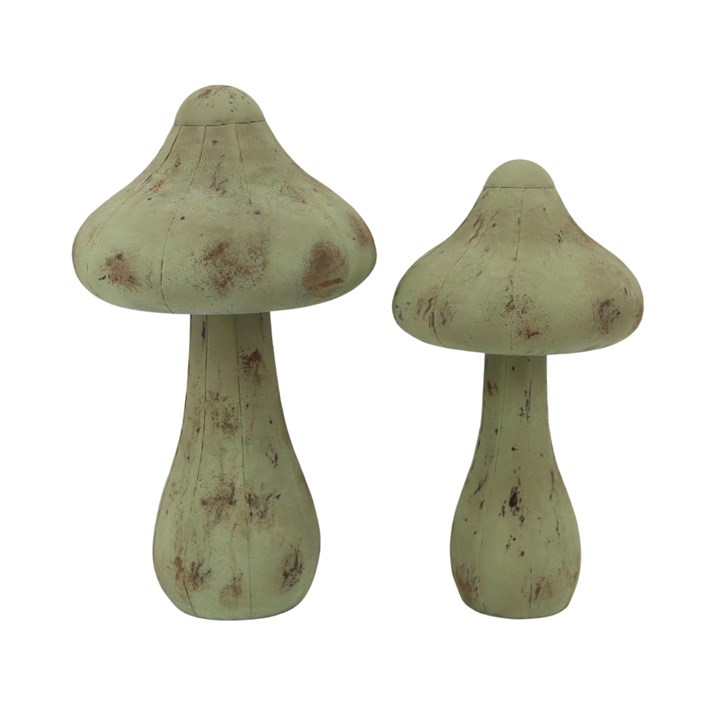 Oversized Metal Distressed Mushroom Decor S/2 | Ivystone