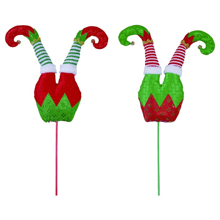 Lg Plush Elf Leg Pick 2 Asst | Ivystone
