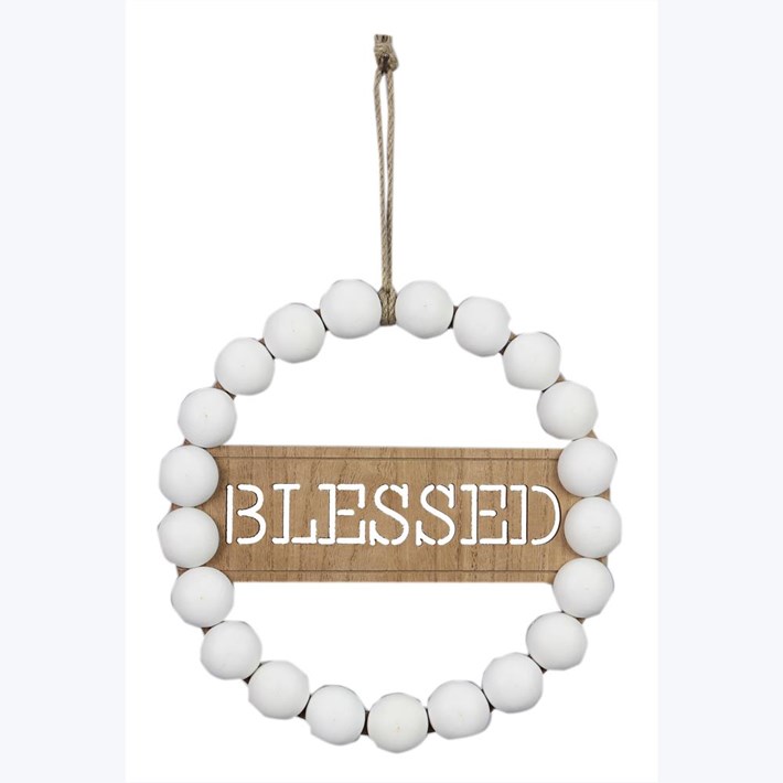 Wood Blessing Beads Circular Wall/Door Sign | Ivystone