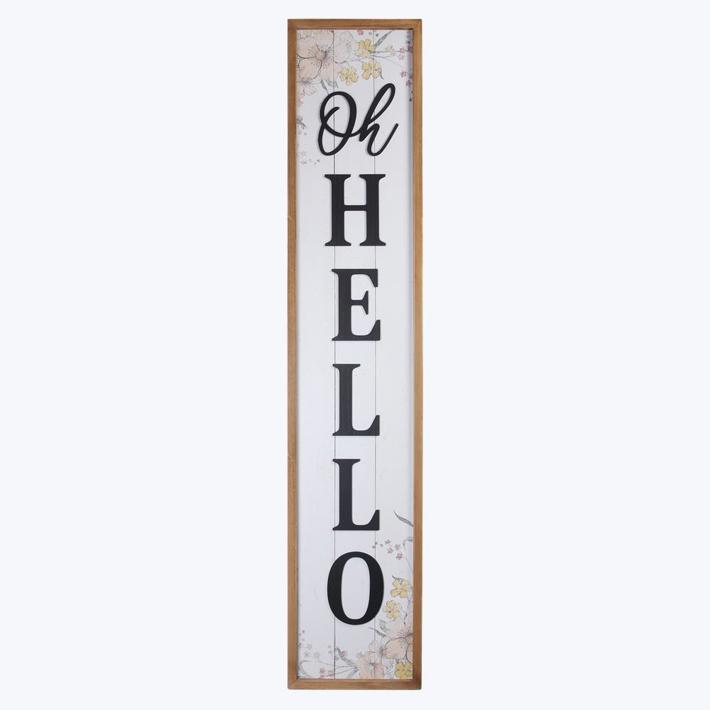 Wood Cottage Core Hello Vertical Wall Sign/Door Leaner | Ivystone