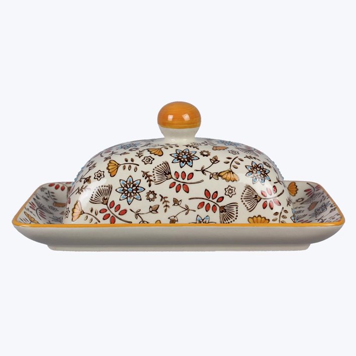 Stoneware Hand Stamped Butter Dish | Ivystone