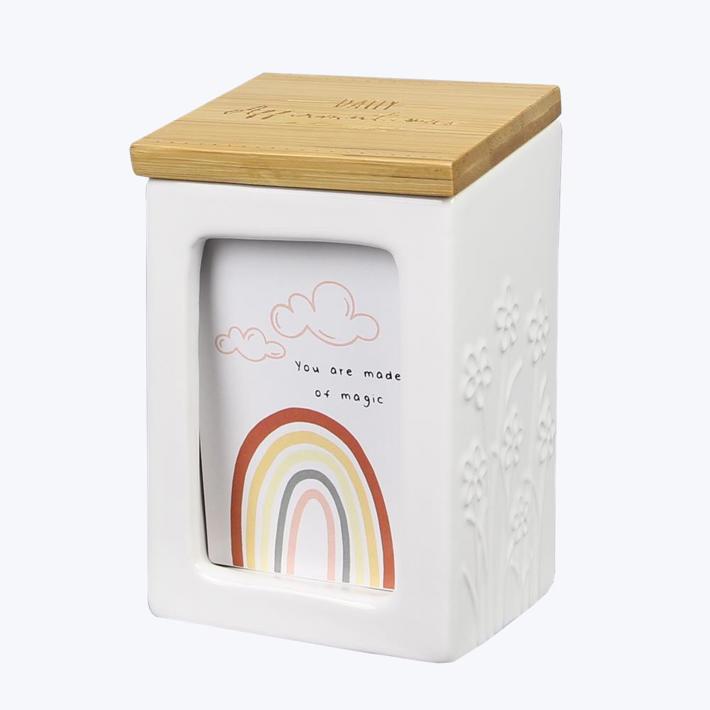 Ceramic Daily Affirmation Box with 50 Inspiration Cards | Ivystone