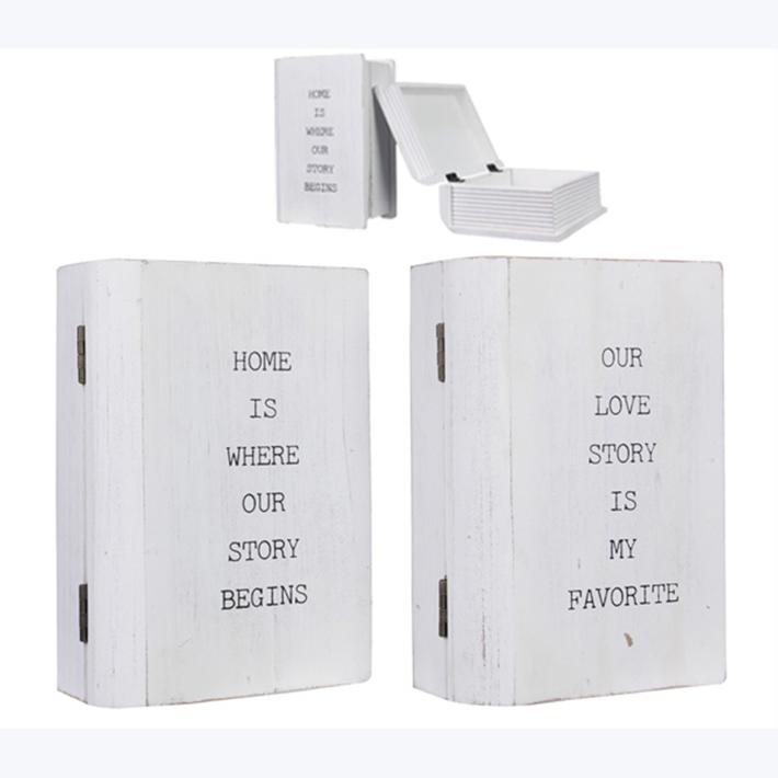 Wood Book Shaped Storage Box 2 Ast. | Ivystone