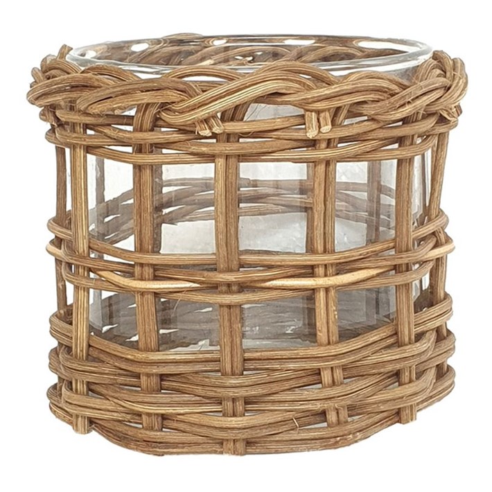 4x4'' Cylinder w/ Brown Cane Window Design | Ivystone