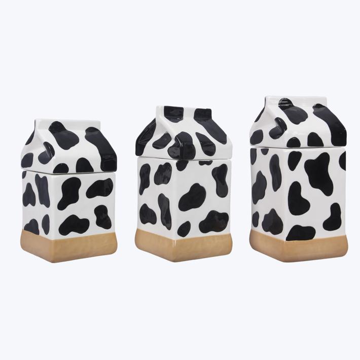 Ceramic Cow Canister Set of 3 | Ivystone